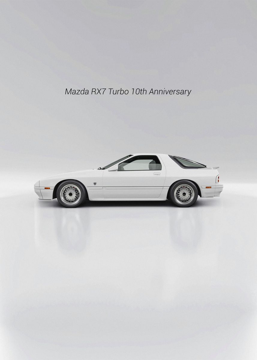 'Mazda RX7 Turbo 10th Anniversary' Poster, picture, metal print, paint ...