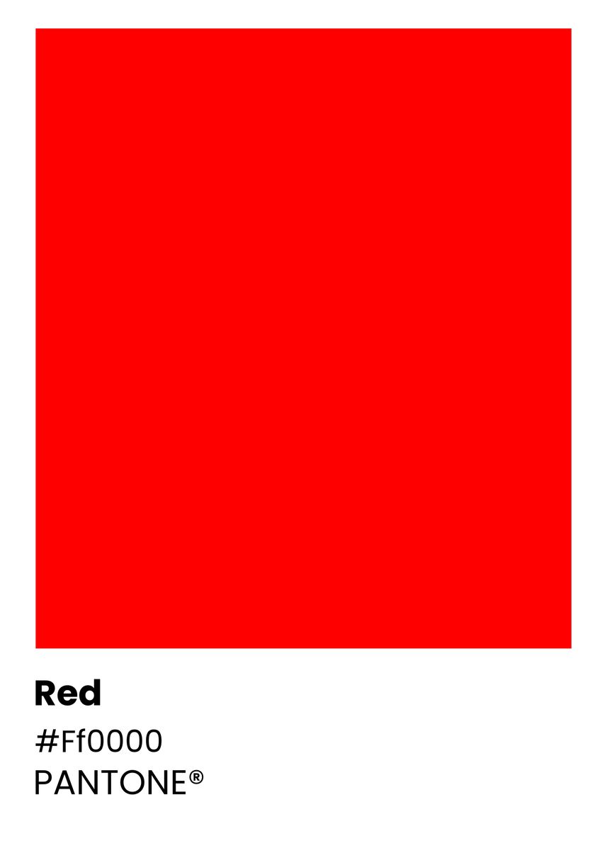 'Pantone Red Color Chart' Poster, picture, metal print, paint by Metal ...