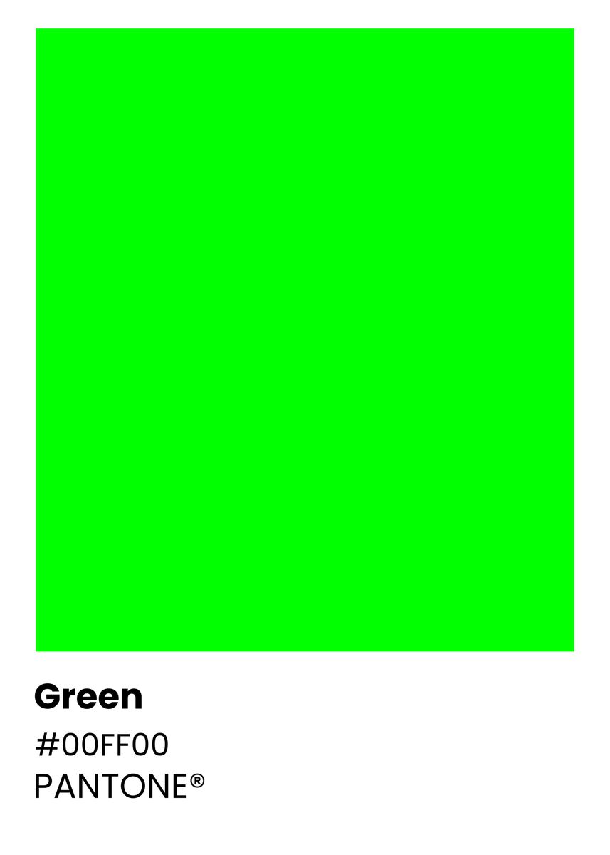 'Pantone Green Color Chart' Poster, picture, metal print, paint by ...