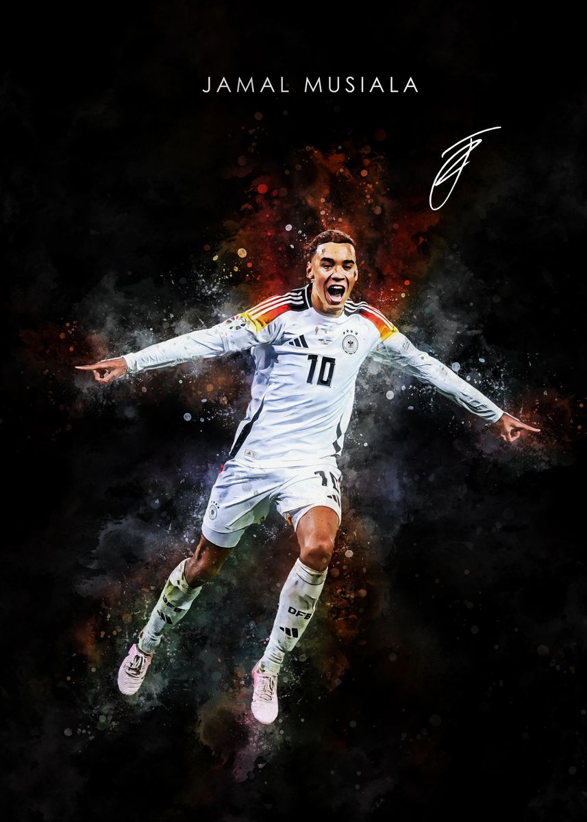 'Jamal Musiala Soccer Art' Poster, picture, metal print, paint by HANA ...