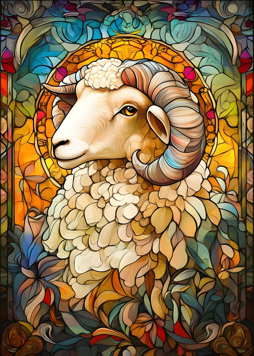 'Sheep Art' Poster, picture, metal print, paint by | Displate
