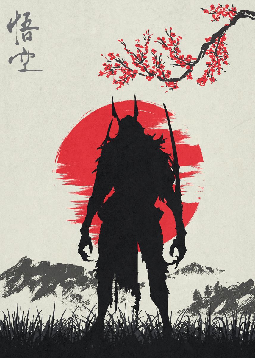 'Yaksha King Silhouette Black Myth Wukong' Poster, picture, metal print ...