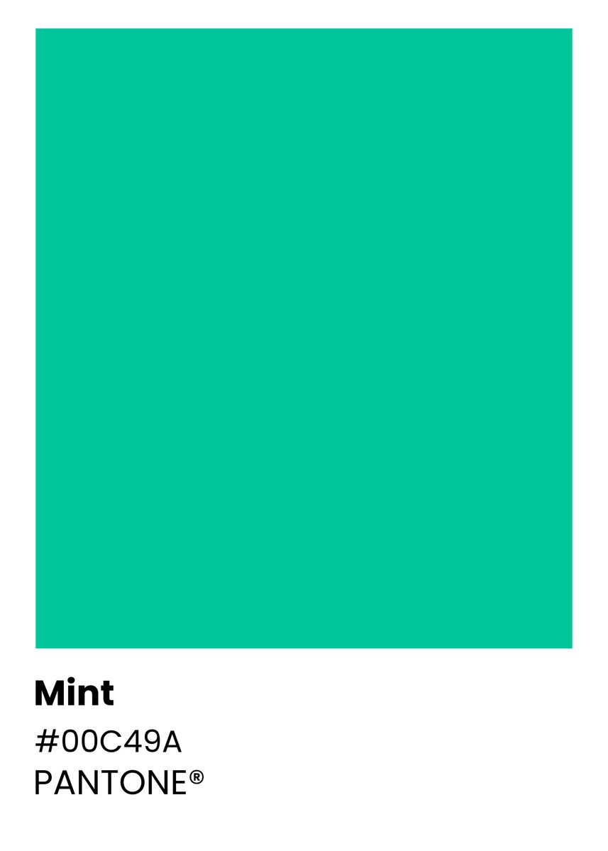 'Pantone Mint Color' Poster, picture, metal print, paint by Metal ...