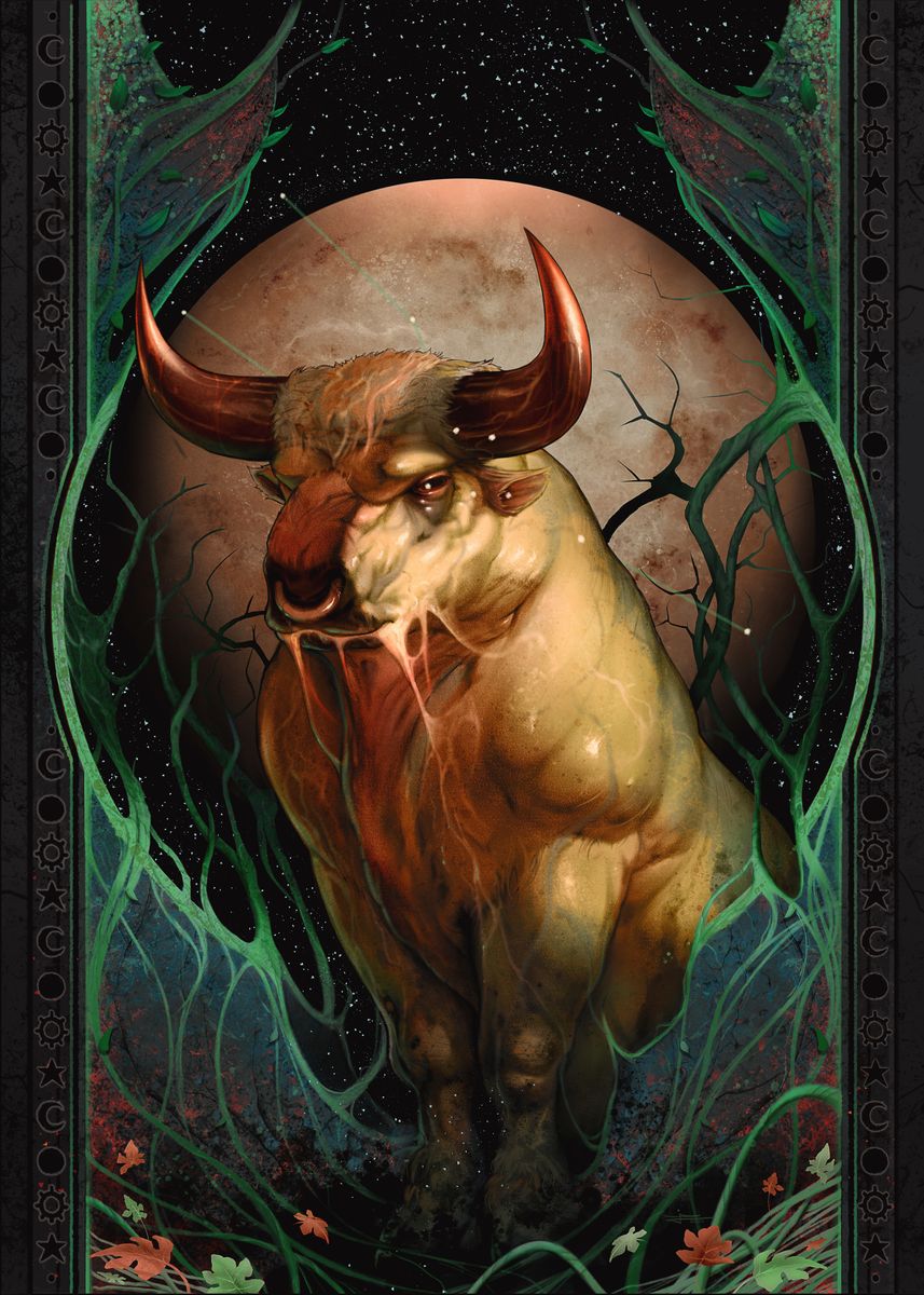 'Pulp horror horoscope Taurus - Dark fantasy Zodiac Signs' Poster ...