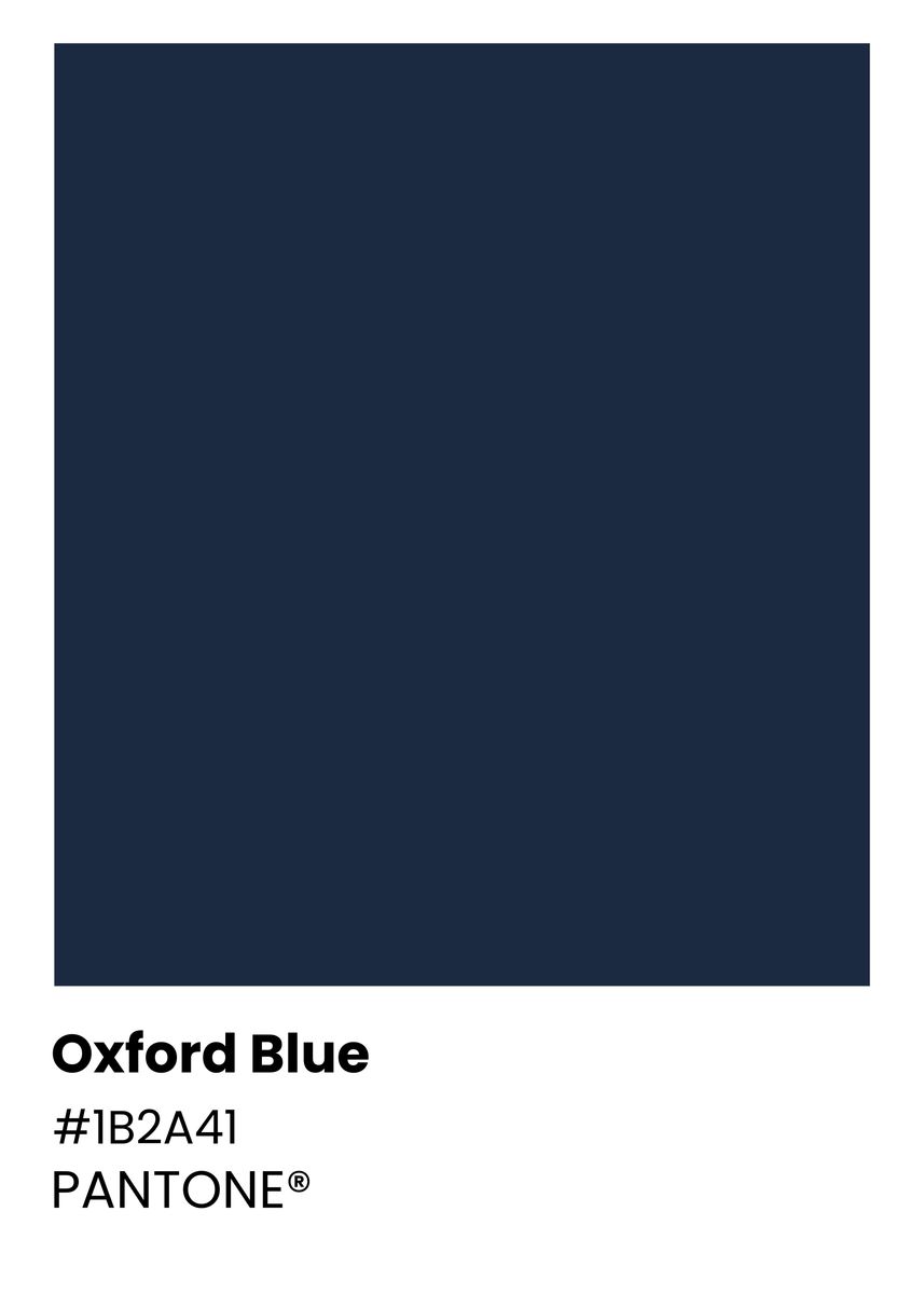 'Pantone Oxford Blue Color' Poster, picture, metal print, paint by ...