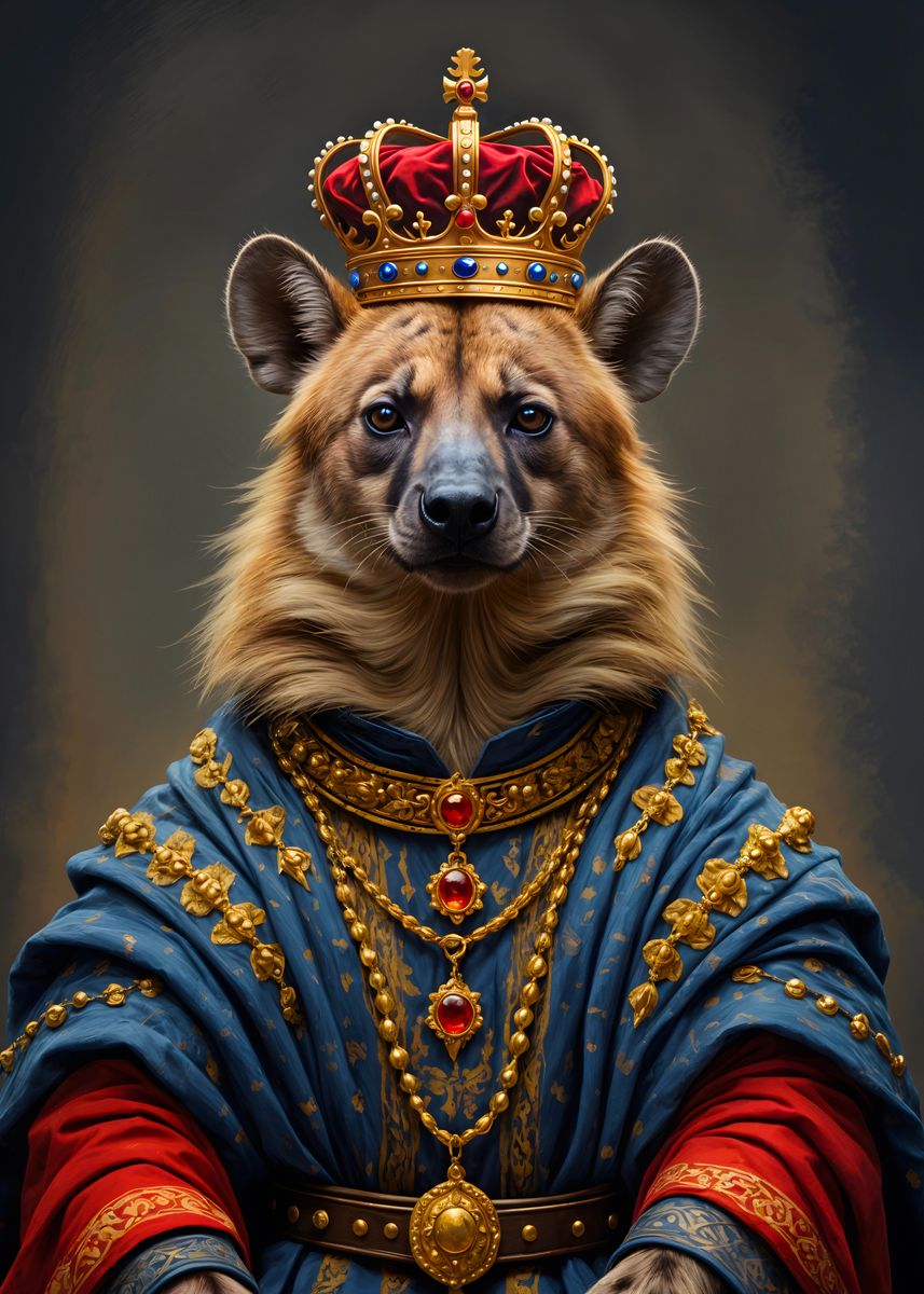 'Hyena King ' Poster, picture, metal print, paint by Illust Artz | Displate