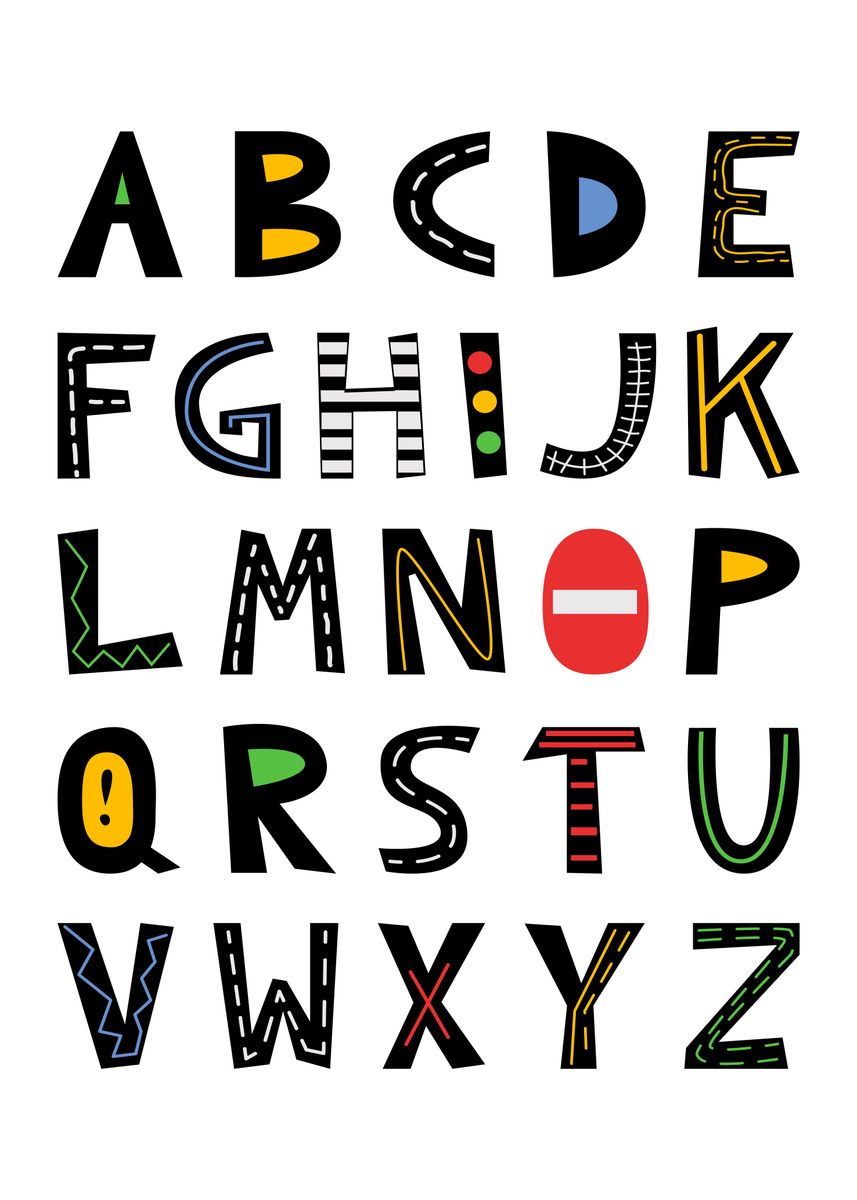 'Road Trip Alphabet' Poster, picture, metal print, paint by ...