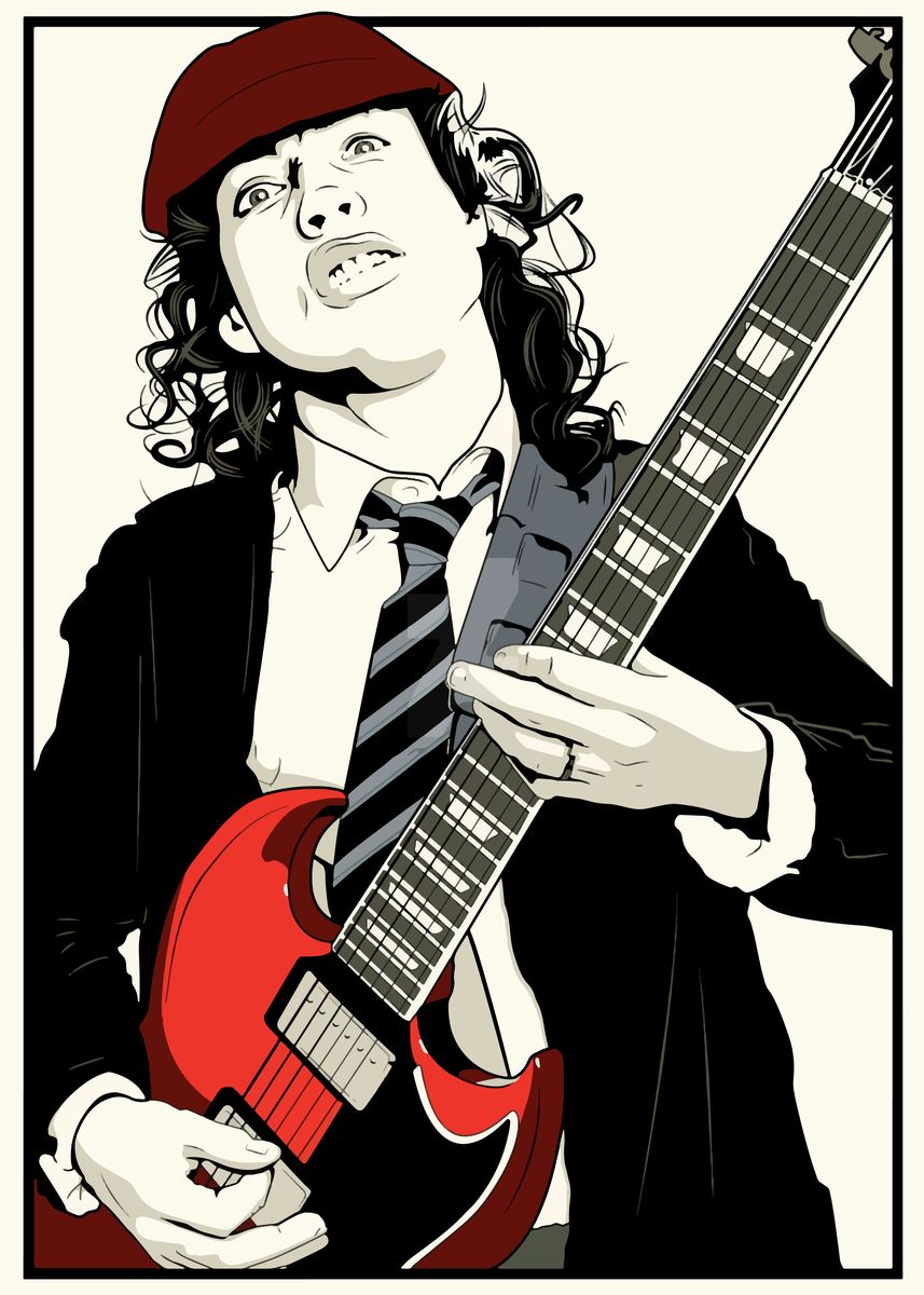 'Guitarist with Red Hat' Poster, picture, metal print, paint by farel ...