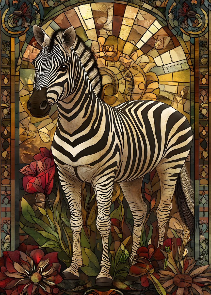 'Zebra Fan Art' Poster, picture, metal print, paint by | Displate