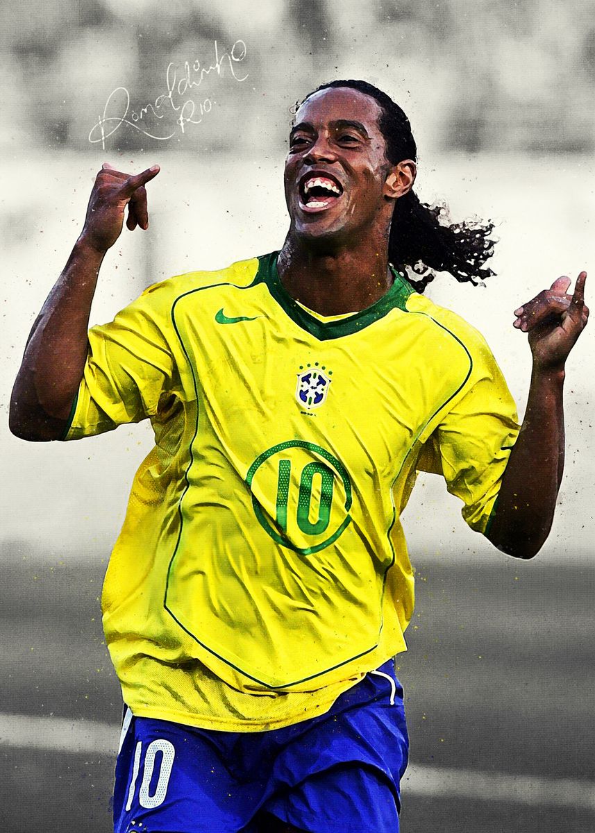 'Ronaldinho' Poster, picture, metal print, paint by Caby bara | Displate