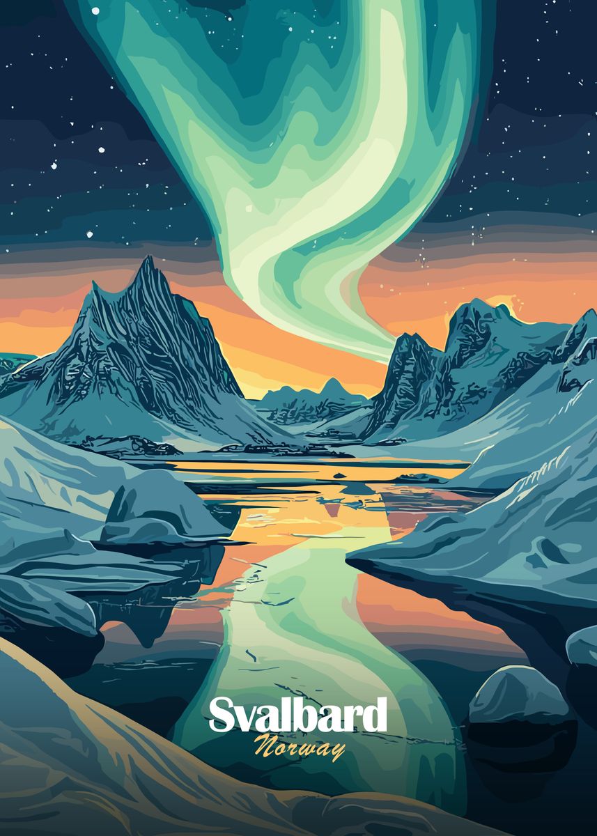 'Svalbard Aurora Borealis' Poster, picture, metal print, paint by Mason ...