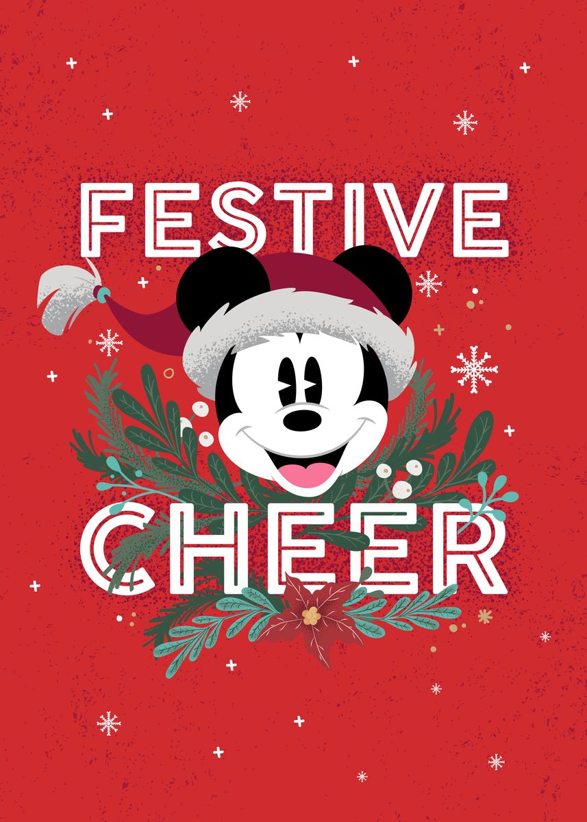 'Festive Cheer Mickey' Poster, picture, metal print, paint by Mickey ...