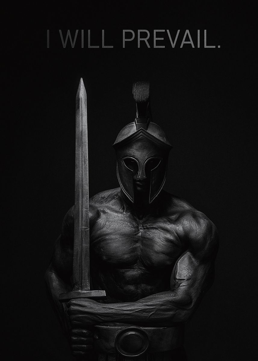 'Leonidas Spartan Quote' Poster, picture, metal print, paint by Vars ...