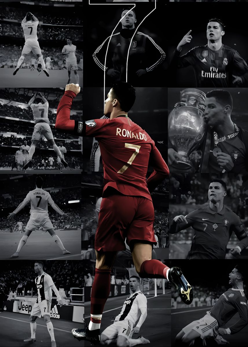 'Cristiano Ronaldo Collage' Poster, picture, metal print, paint by Jack ...