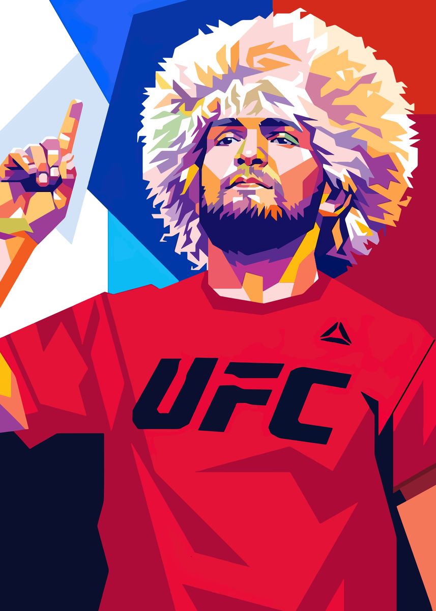 'Khabib Nurmagomedov UFC' Poster, picture, metal print, paint by Jahmly ...