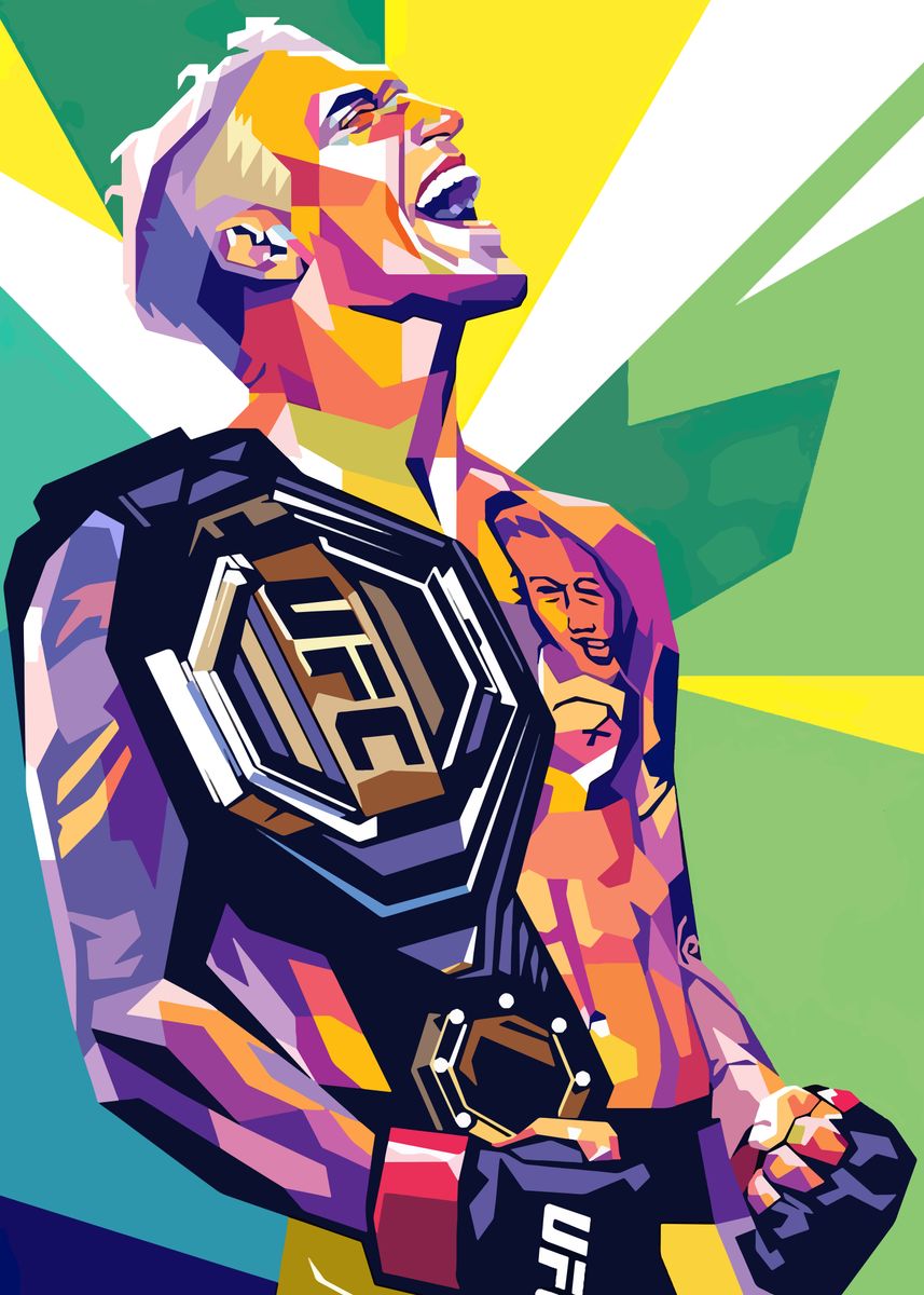 'UFC Champion Portrait' Poster, picture, metal print, paint by Jahmly ...