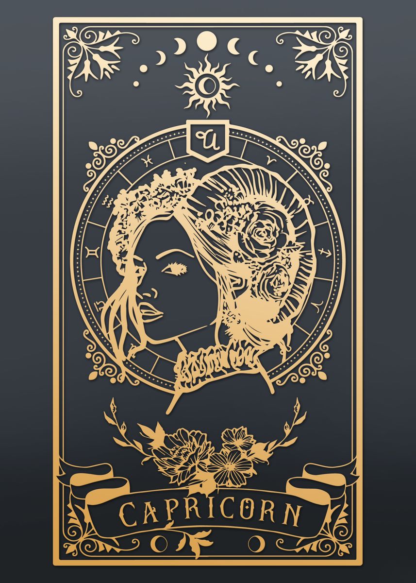 'Capricorn Zodiac Sign' Poster, picture, metal print, paint by ...