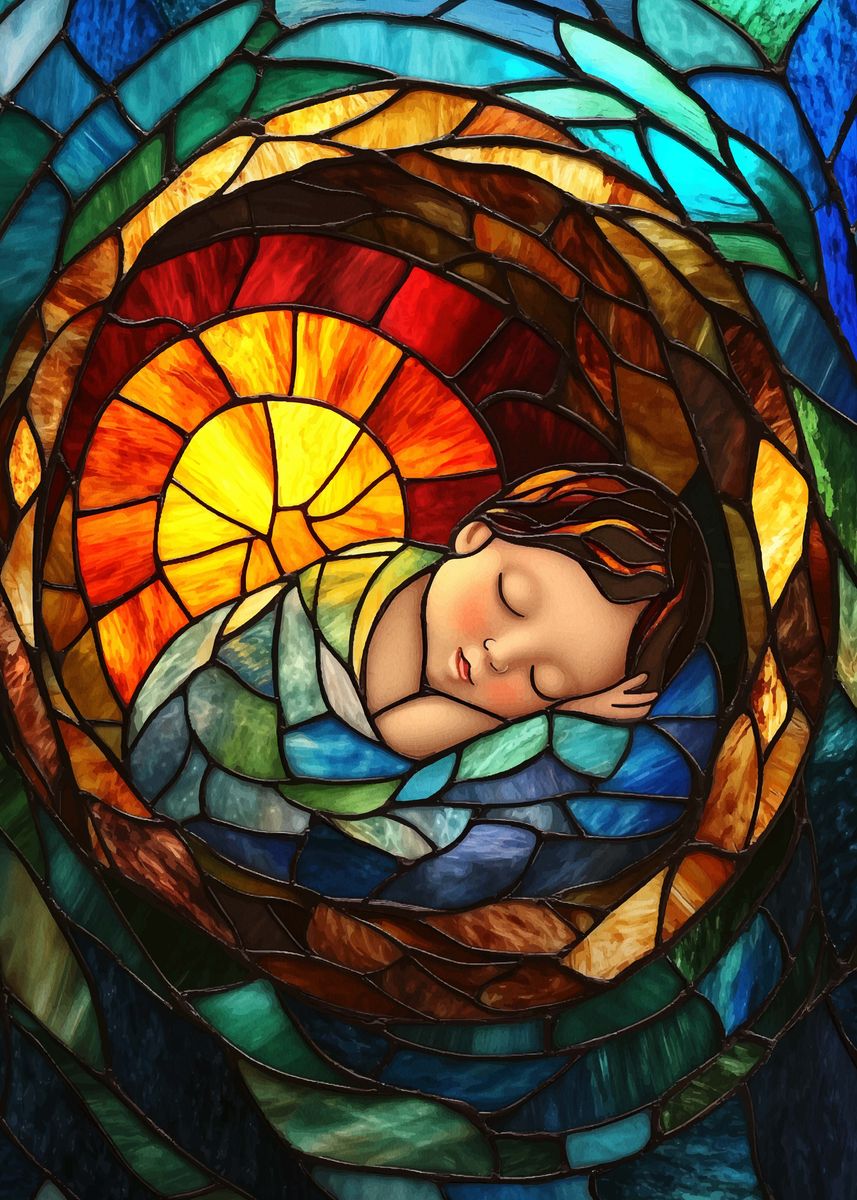'Stained Glass Baby' Poster, picture, metal print, paint by Lyon Mysha ...
