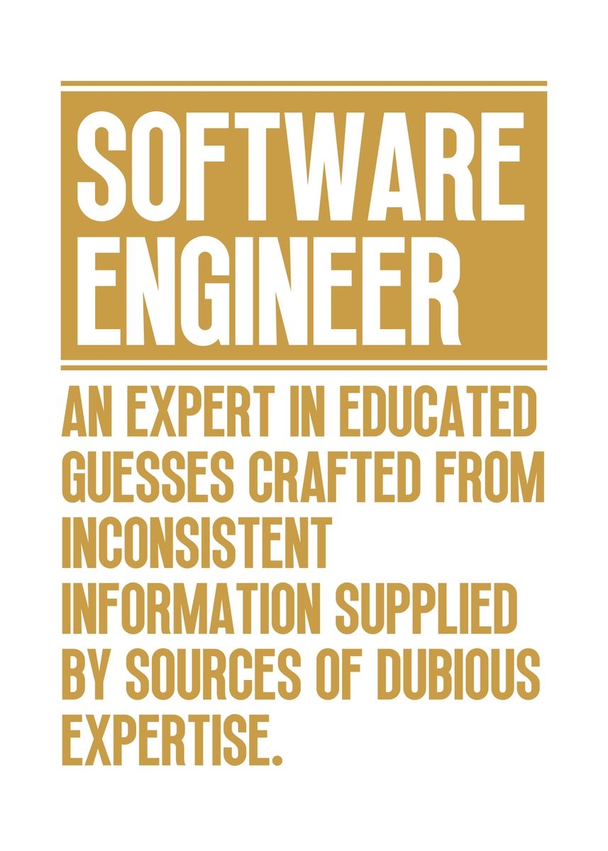 'Software Engineer Funny Definition' Poster, picture, metal print ...