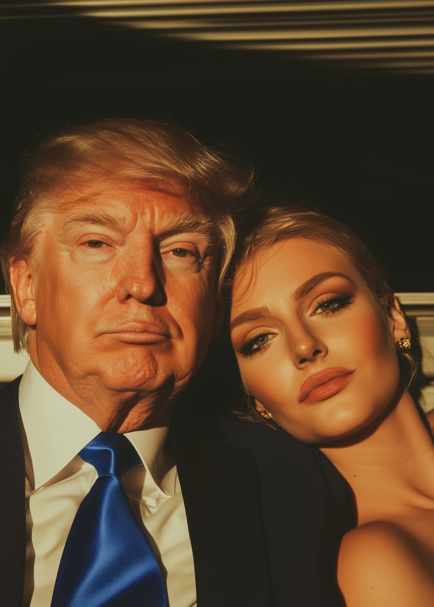 'Trump and Woman Portrait' Poster, picture, metal print, paint by ...