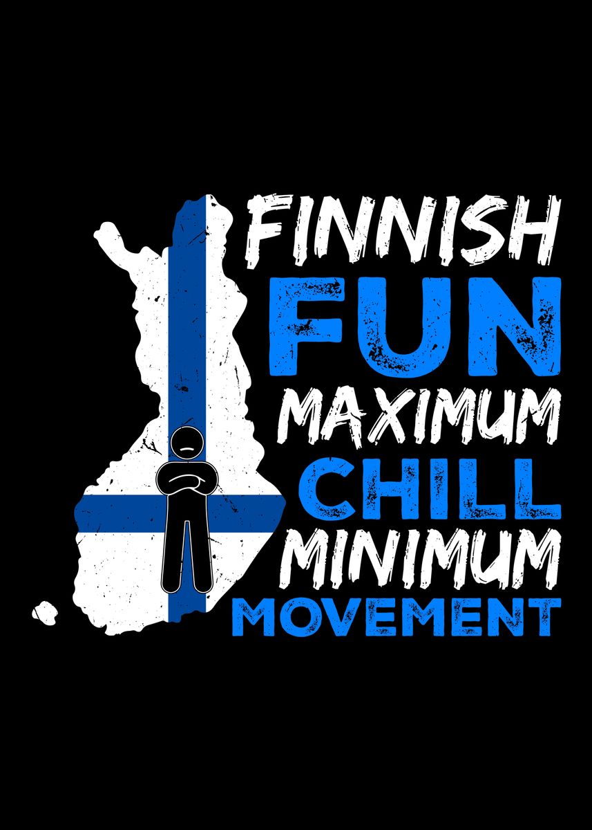'Finnish Fun Chill' Poster, picture, metal print, paint by Michael ...