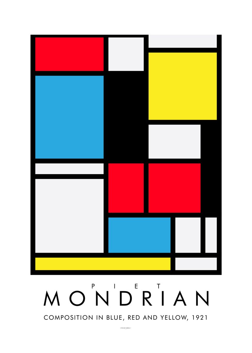 'Mondrian Comp 1921' Poster, picture, metal print, paint by POP ART ...