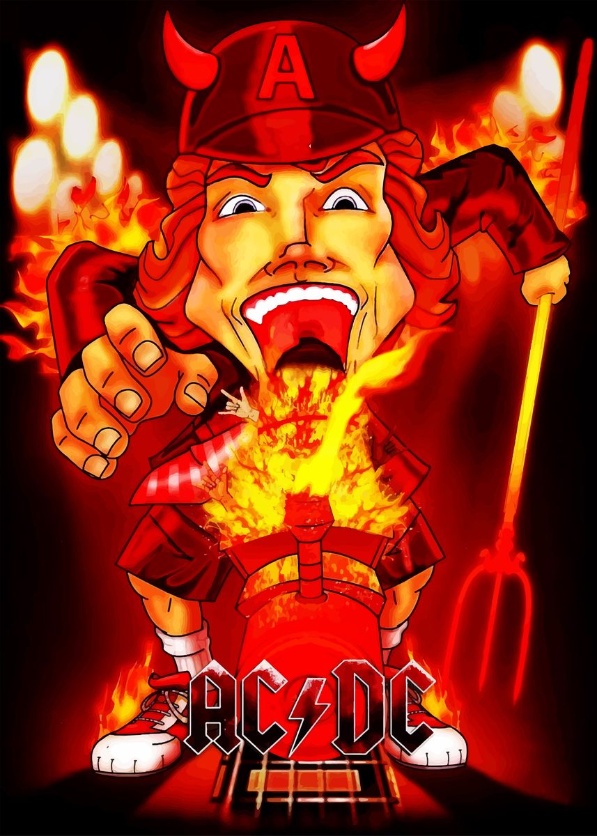 'AC/DC Devil Cartoon' Poster, picture, metal print, paint by farel ...