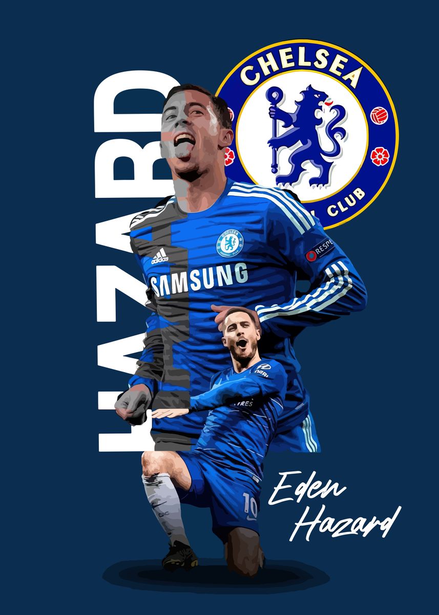 'Eden Hazard Chelsea Football' Poster, picture, metal print, paint by ...