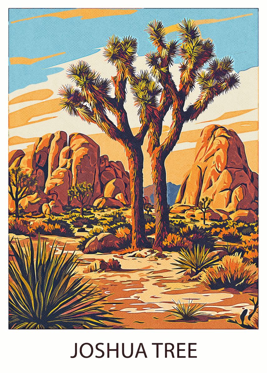 'Joshua Tree National Park' Poster, picture, metal print, paint by ...