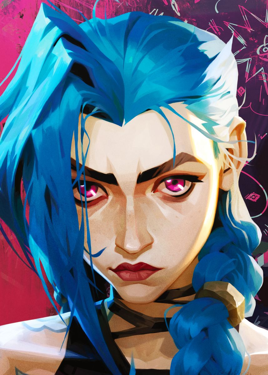 'Close up Jinx' Poster, picture, metal print, paint by Arcane | Displate