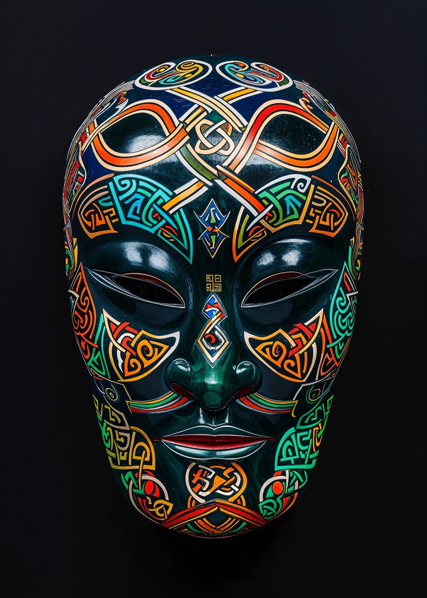 'Intricate Celtic Mask' Poster, picture, metal print, paint by ...