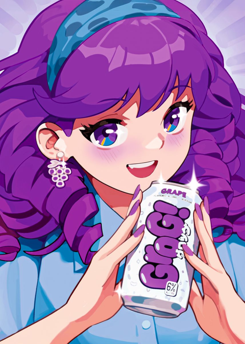 'Grog Girls - Gabby Grape' Poster, picture, metal print, paint by Cold ...