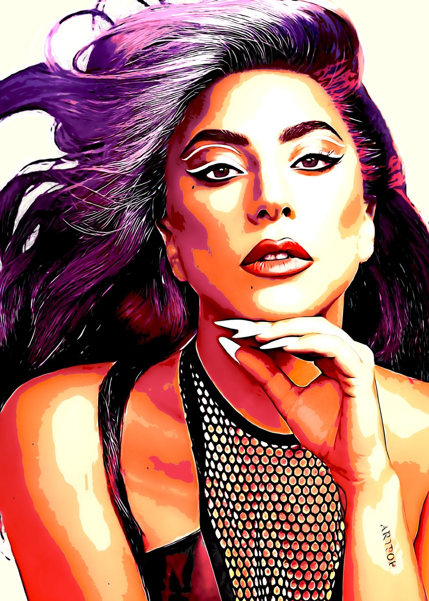 'Lady Gaga Pop Art Portrait' Poster, picture, metal print, paint by ...
