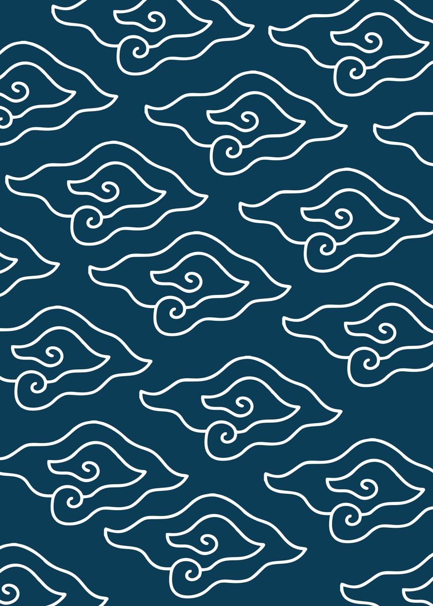 'Cloud Pattern Batik Mega Mendung' Poster, picture, metal print, paint ...