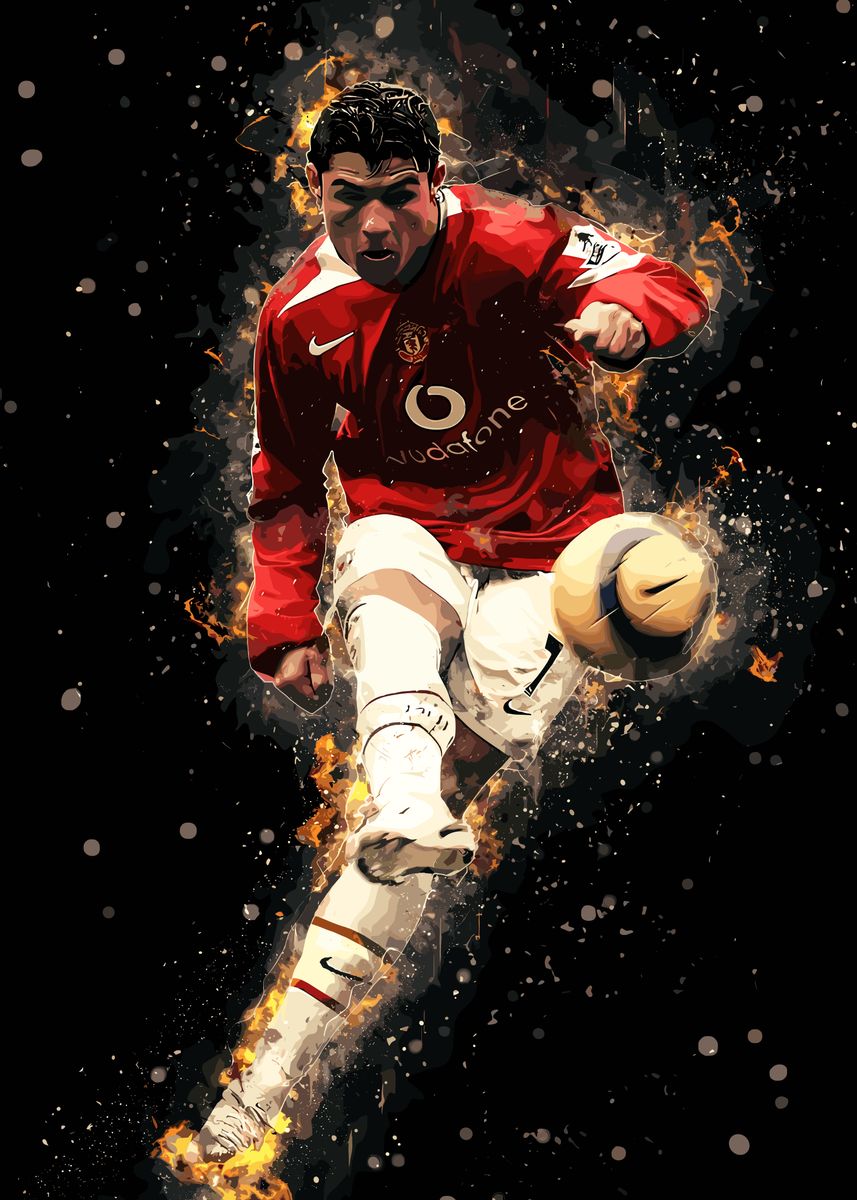 'Cristiano Ronaldo Manchester United' Poster, picture, metal print ...