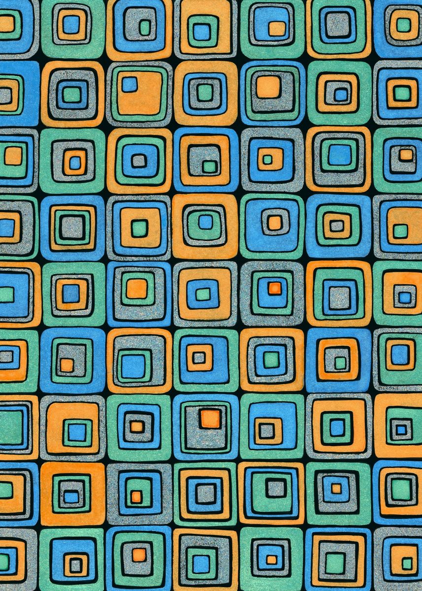 'Retro Geometric Pattern' Poster, picture, metal print, paint by Ashlie ...