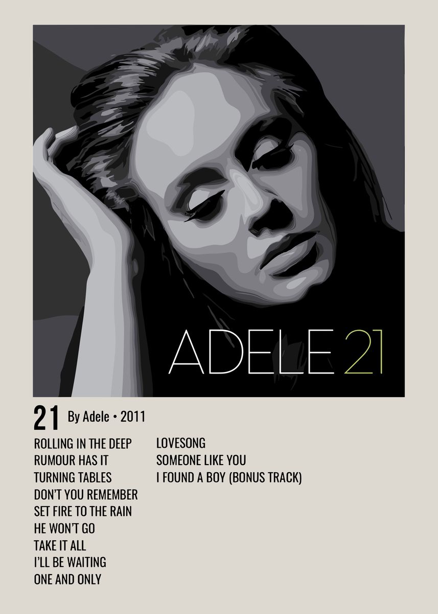 'Adele 21 Album Cover' Poster, picture, metal print, paint by jhon eric ...