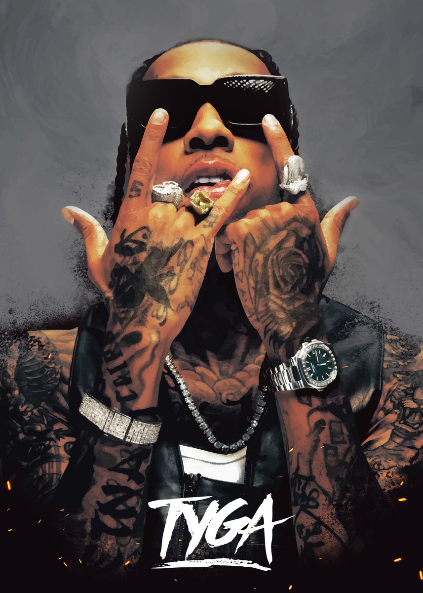 'Tyga' Poster, picture, metal print, paint by Micho Abstract | Displate