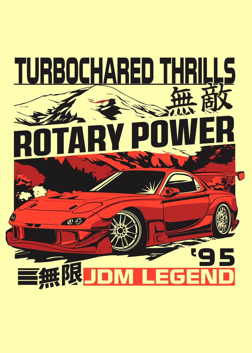 'Mazda RX-7 JDM Legend' Poster, picture, metal print, paint by Pargoy ...