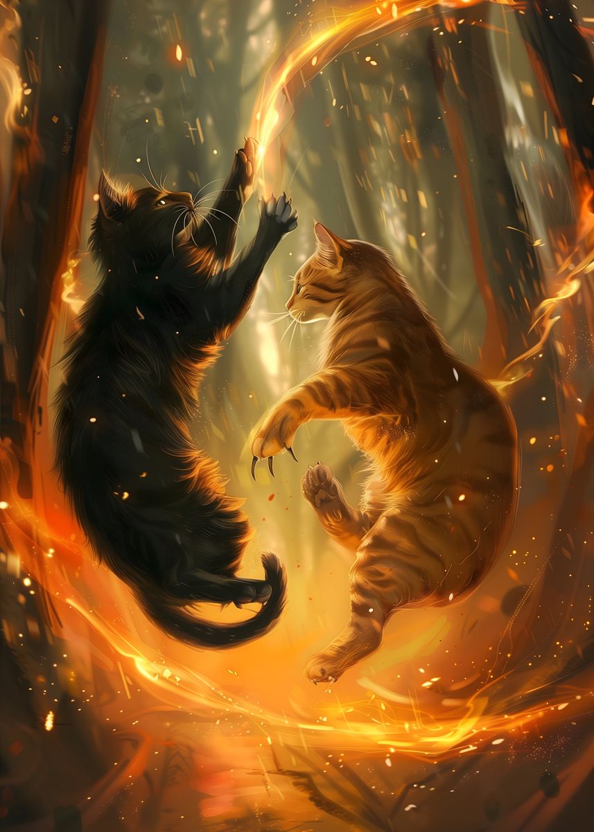 'Ware Cats and Fire' Poster, picture, metal print, paint by Eldorado ...