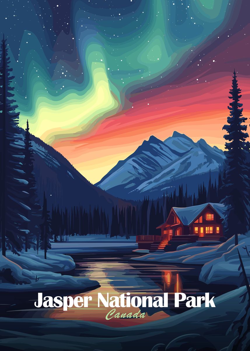 'Jasper National Park' Poster, picture, metal print, paint by Mason ...