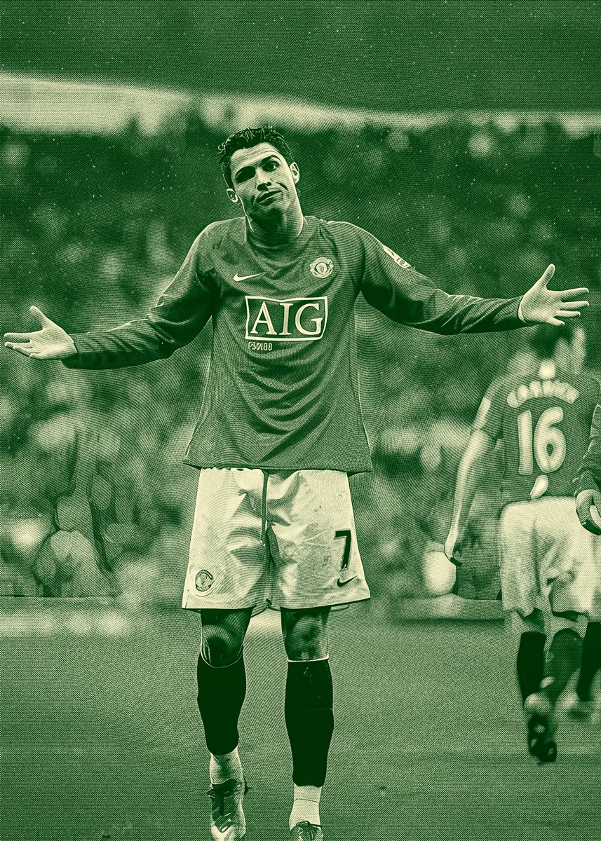 'Cristiano Ronaldo Manchester United' Poster, picture, metal print ...