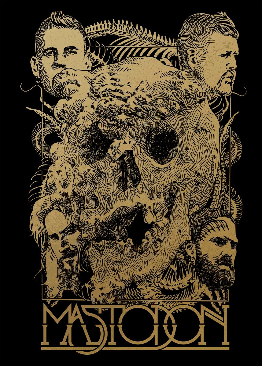 'Mastodon ' Poster, picture, metal print, paint by Deni Orlando | Displate