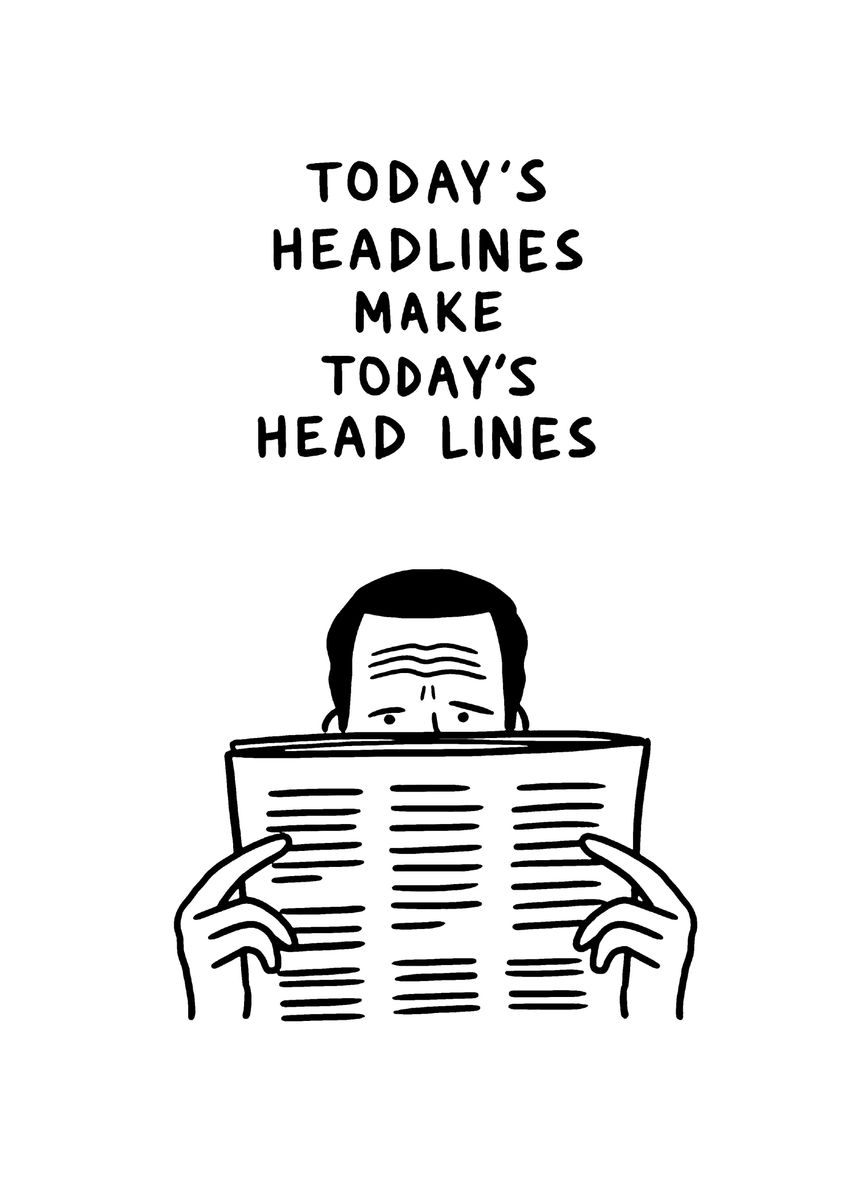 'Newspaper Headlines' Poster, picture, metal print, paint by DNSM ...