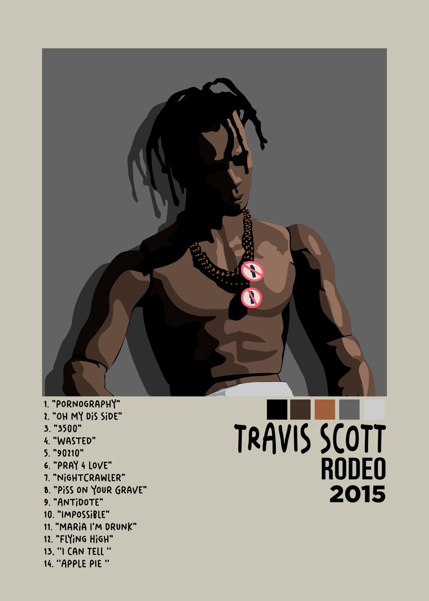 'Travis Scott Rodeo 2015 Album Cover' Poster, picture, metal print ...