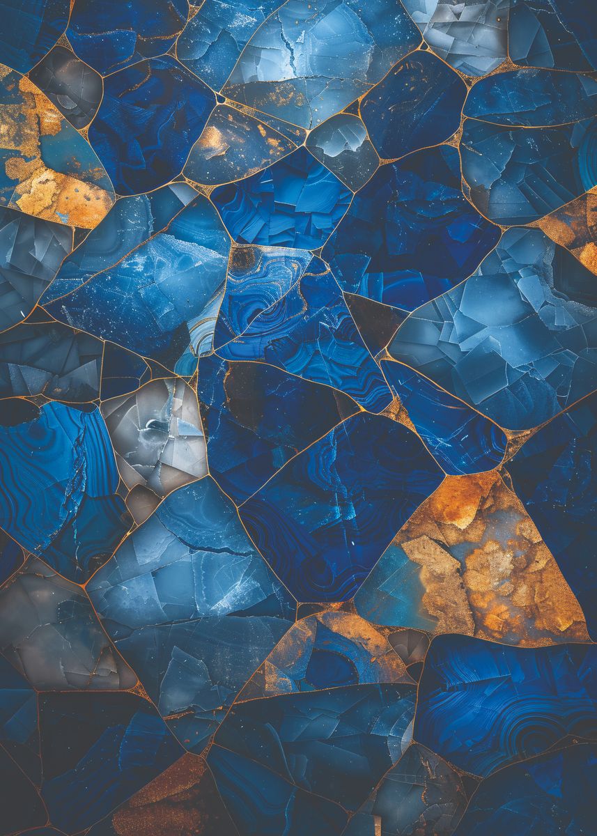 'Blue Agate Stone Texture' Poster, picture, metal print, paint by ...