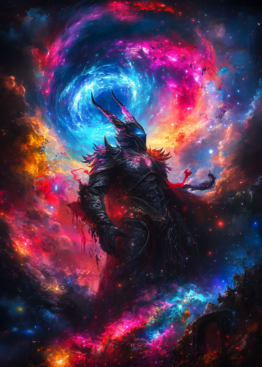 'Cosmic Demon Warrior' Poster, picture, metal print, paint by ...