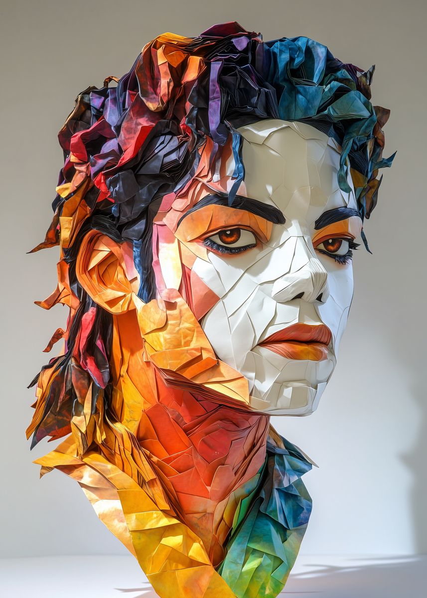 'Michael Jackson Origami Sculpture' Poster, picture, metal print, paint ...