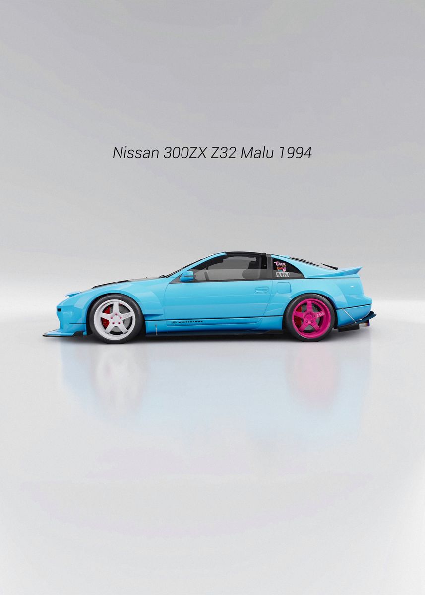 'Nissan 300ZX Z32' Poster, picture, metal print, paint by One Line ...