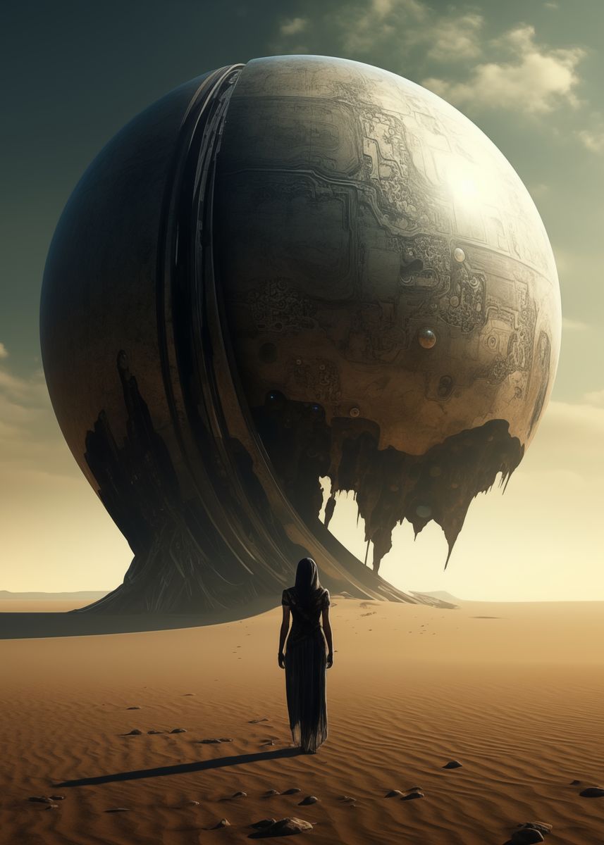 'Desert Sphere' Poster, picture, metal print, paint by Michael | Displate